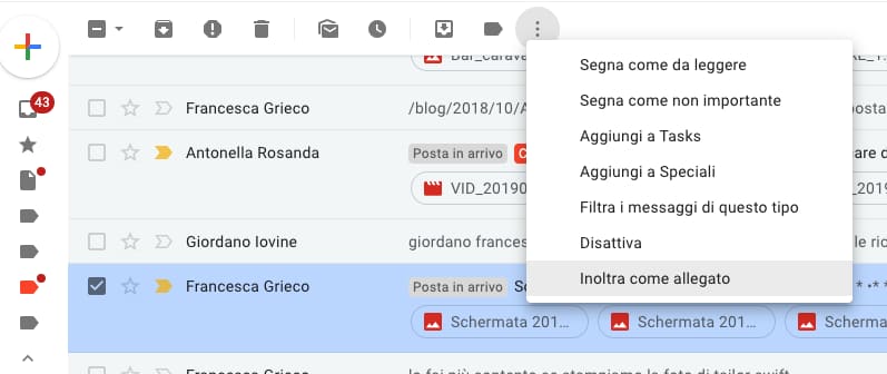 Come inviare email come allegati in Gmail - power2Cloud blog